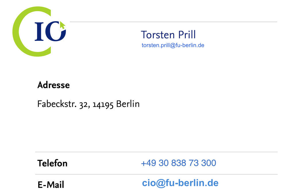 Chief Information Officer (CIO) • Freie Universität Berlin